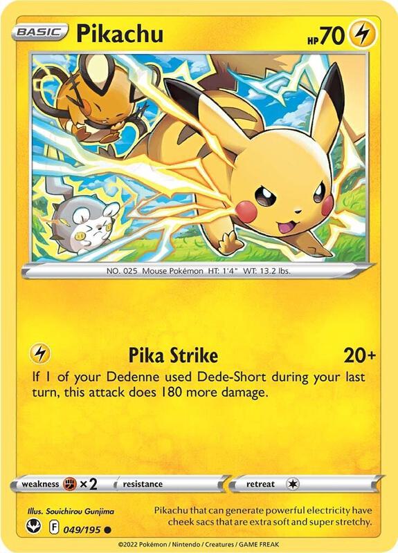 Pikachu - Normal 049/195 Silver Tempest | Common Pokemon Card ...